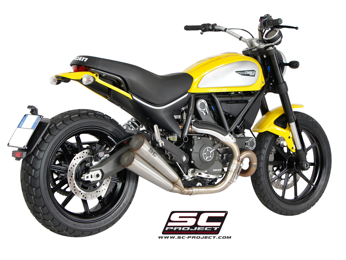 Conic Twin Exhaust by SC-Project Ducati / Scrambler 800 Cafe Racer ...